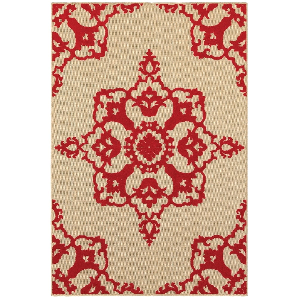 Style Haven Cara Mixed Pile Intricate Medallion Indoor Outdoor Area Style Haven Cara Mixed Pile Intricate Medallion Indoor Outdoor Area