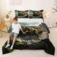 Aikeke Dino Tyrannosaurus Rex Queen Comforter Set 3 Pieces, Volcano ...