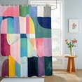 Bathroom Shower Curtain Modern Colorful Splicing Contrast Art ...