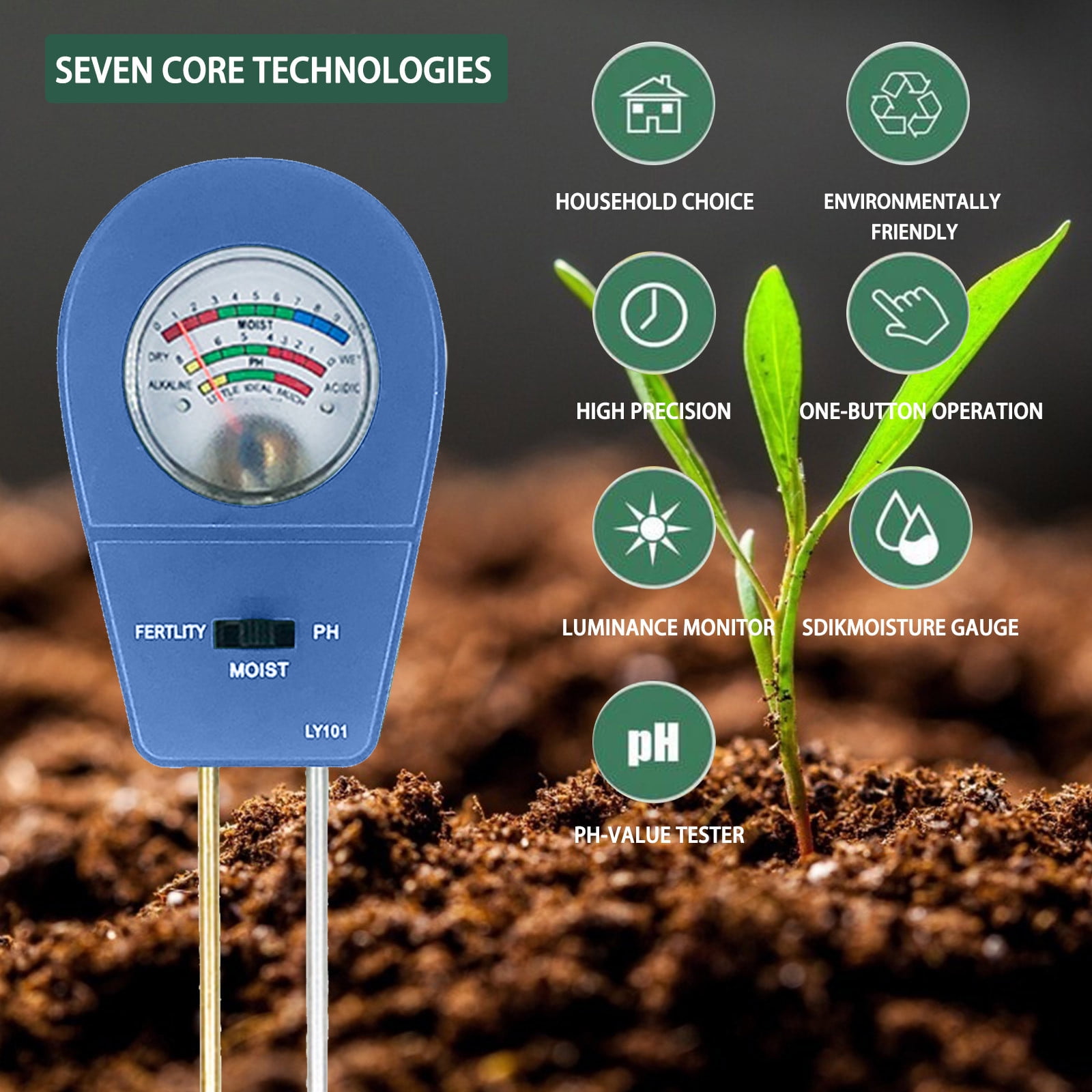 Click here for Agiferg 3 In1 Ph Tester Water Moisture Light Test... prices