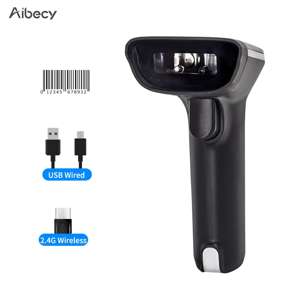 Aibecy 2-in-1 Handheld 1D Barcode Scanner 2.4G Wireless & USB Wired Bar ...