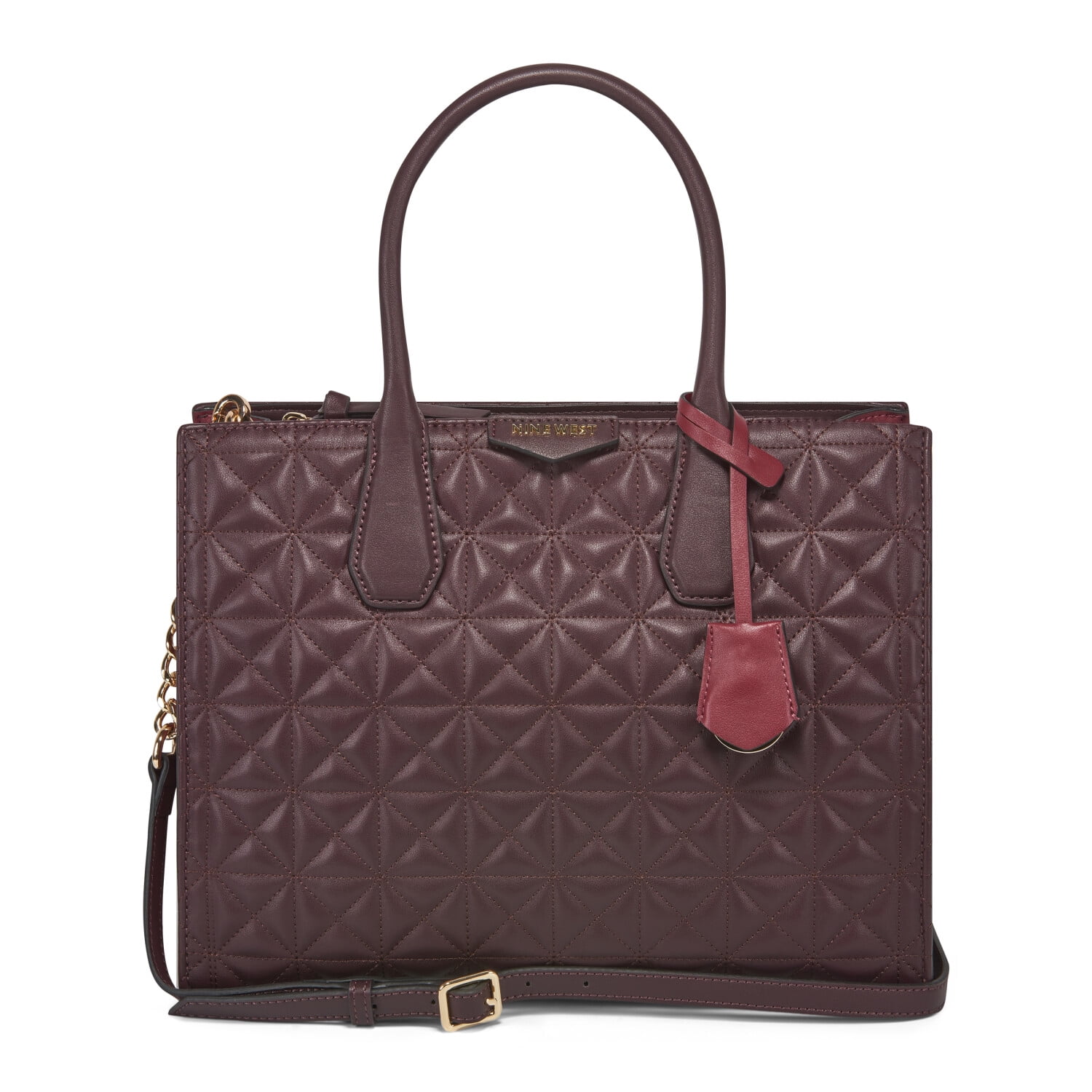 Nine West Women's Camilla Maddol Shopper Satchel - Dark Garnet Multi ...