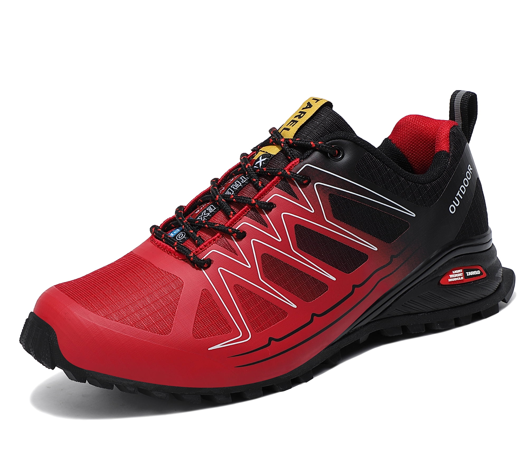 TOPIO Men's Running Shoes Breathable Lace Up Outdoor Trail Running ...