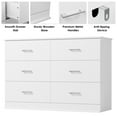 Homfa Dresser 6 Drawer, 47'' W Chest of Drawer with Deep Drawers, 6 ...