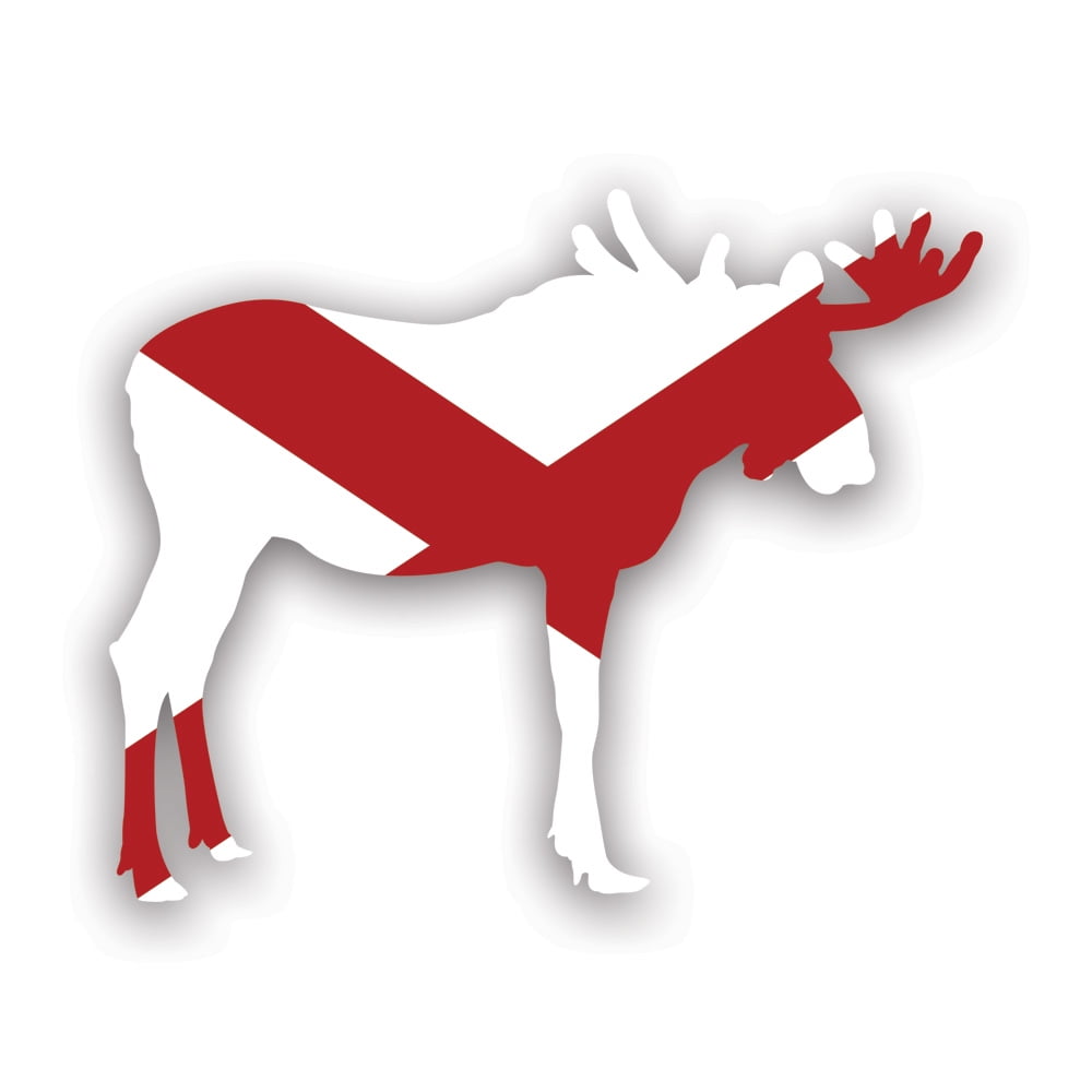 Alabama Moose Shaped Flag Sticker Decal - Self Adhesive Vinyl ...