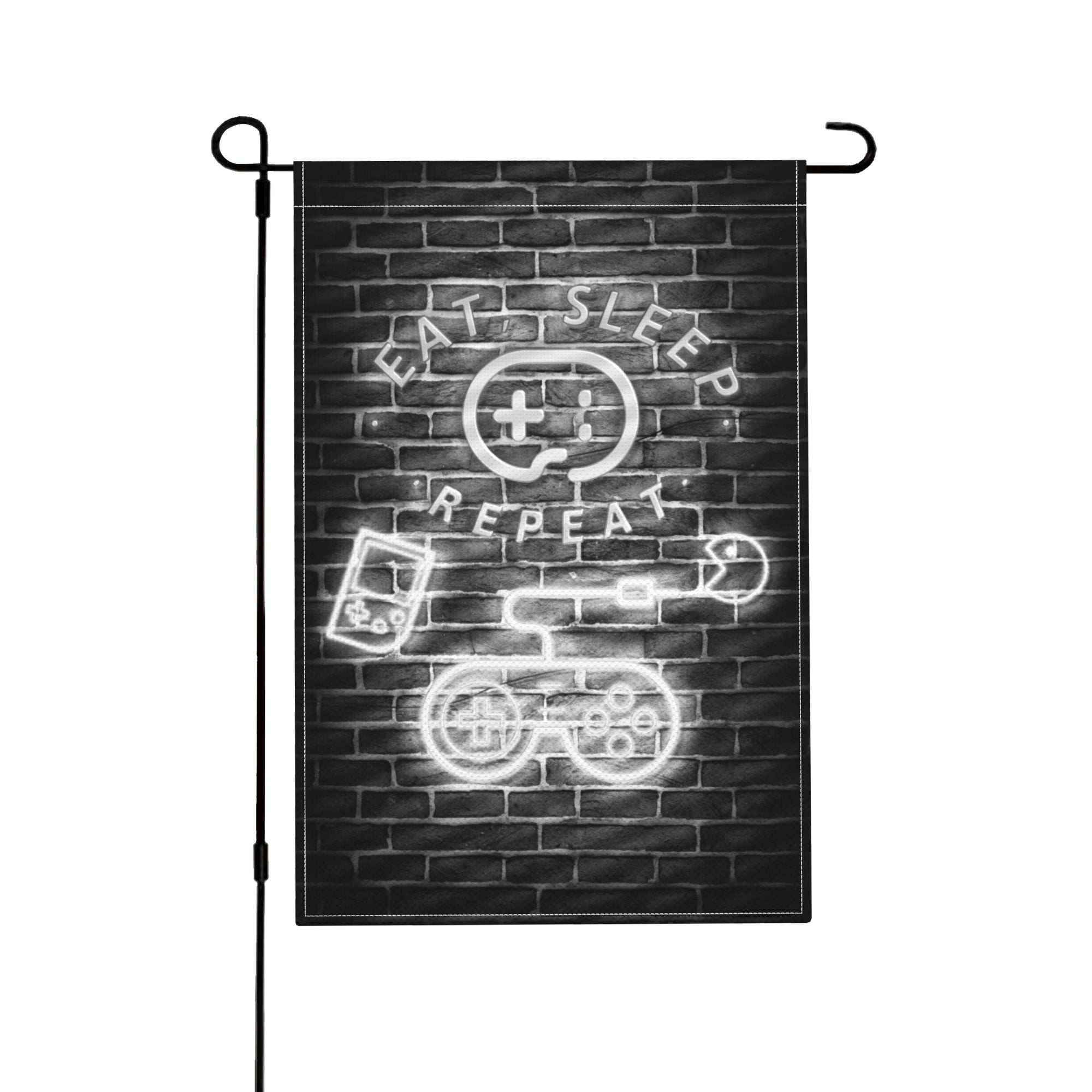 TEQUAN Eat Sleep Game Repeat Motto Garden Flags, 18 x 12 inch Double ...