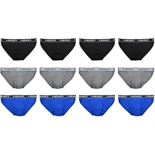 HEAD Men's String Bikinis - 12-Pack Essential Cotton Assorted Colors No ...