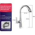 Chrome Pull-Out Kitchen Faucet Hot and Cold Water Washbasin Sink Faucet ...