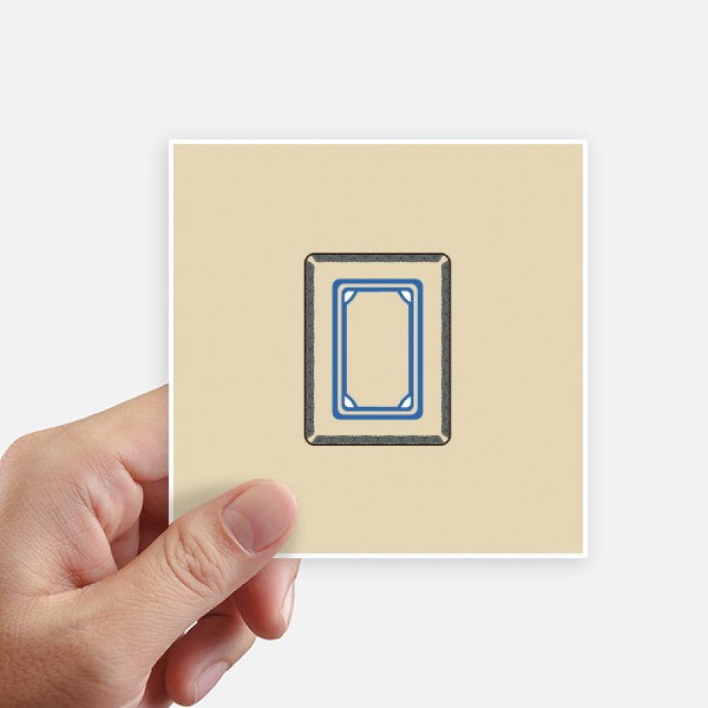 White Mahjong Tiles Pattern Sticker Square Waterproof Stickers ...