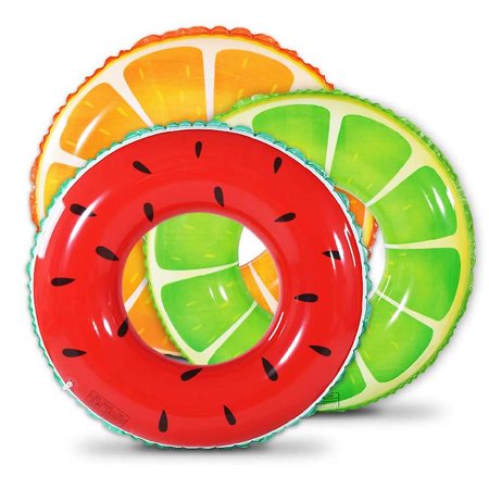 HEIBIN Inflatable Tube Float (3 Pack) With Summer Fruit Painting ...