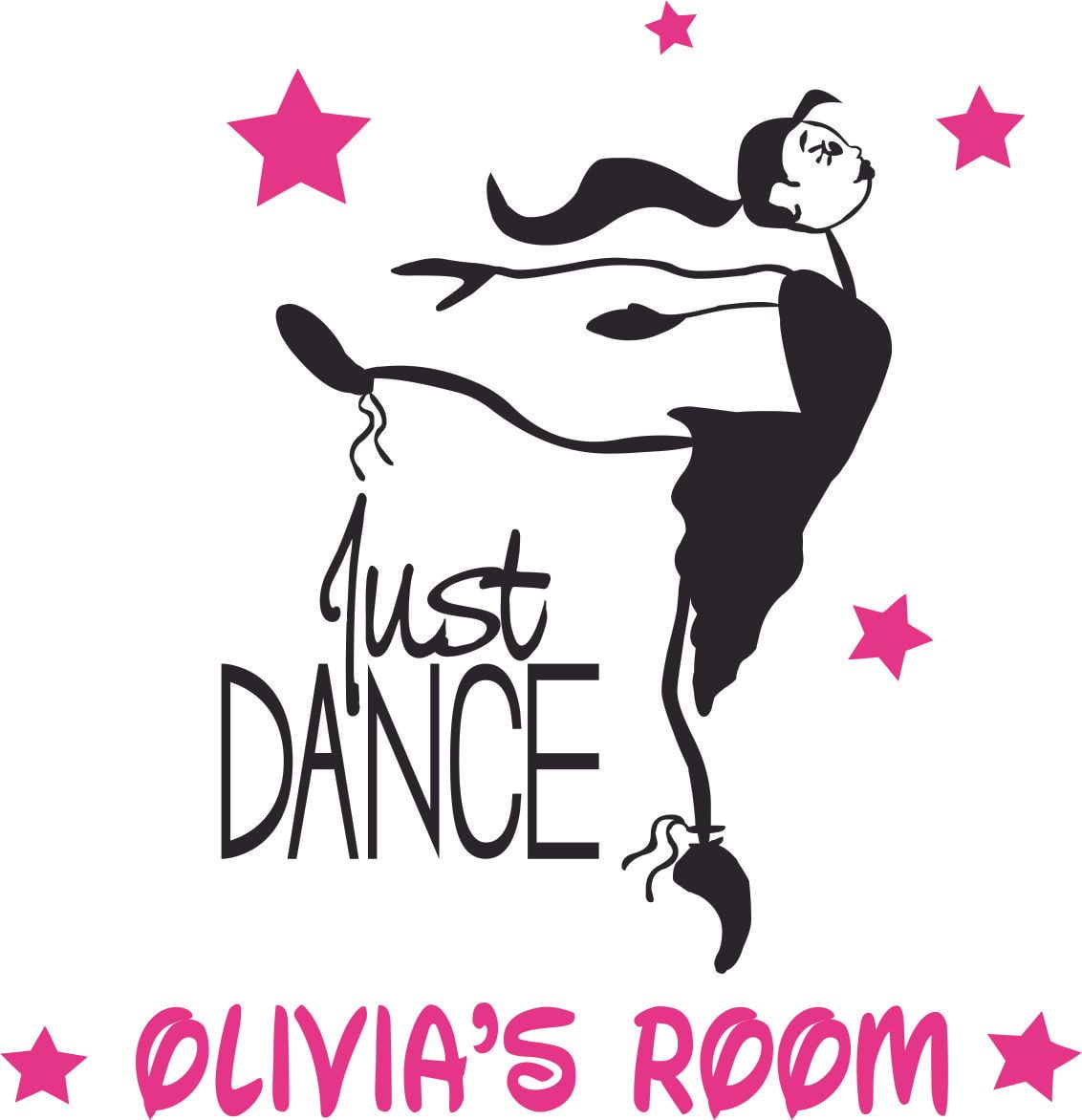 Just Dance Quote Dancing Cartoon Customized Wall Decal - Custom Vinyl ...
