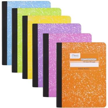 Mead Composition Notebook, Wide Ruled, 100 Sheets, 6 Pack (09910 ...