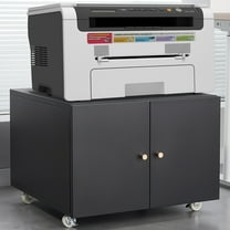 Noble House 17.7"H Metal Printer Stand Cabinet with 360° Lockable ...