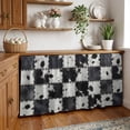 Abstract Cowhide Patchwork Cabinet Curtains 28" W x 51" L Country Farm ...