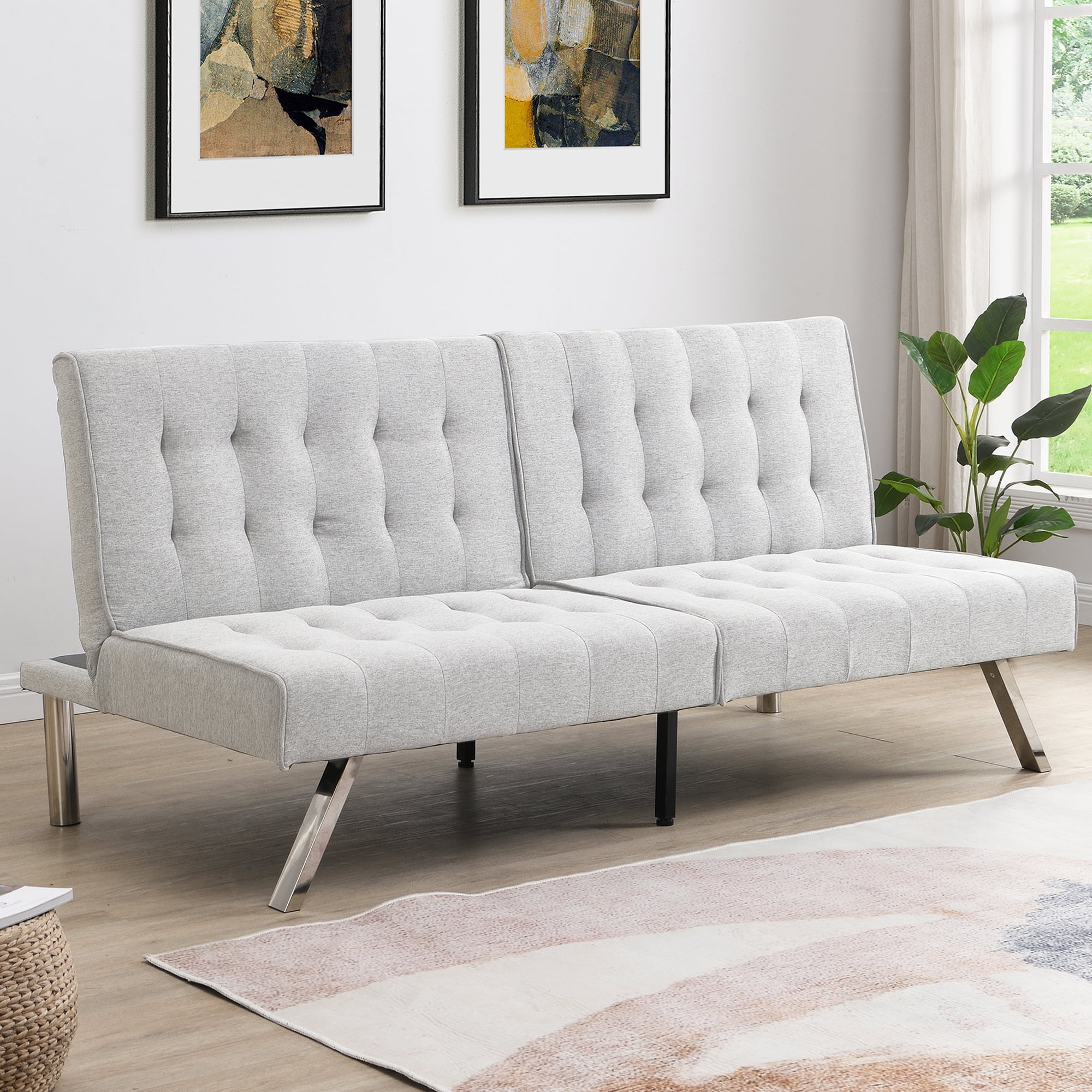 HSUNNS Modern Convertible Tufted Futon Sofa Furniture, Tufted Sofa Bed ...
