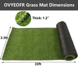 OVYEOFR 3.3' x 33' Artificial Grass Turf Thick Lawn Carpet for Indoor ...