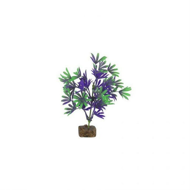 GloFish Plant Aquarium Décor, Purple and Green Medium, Fluorescent ...