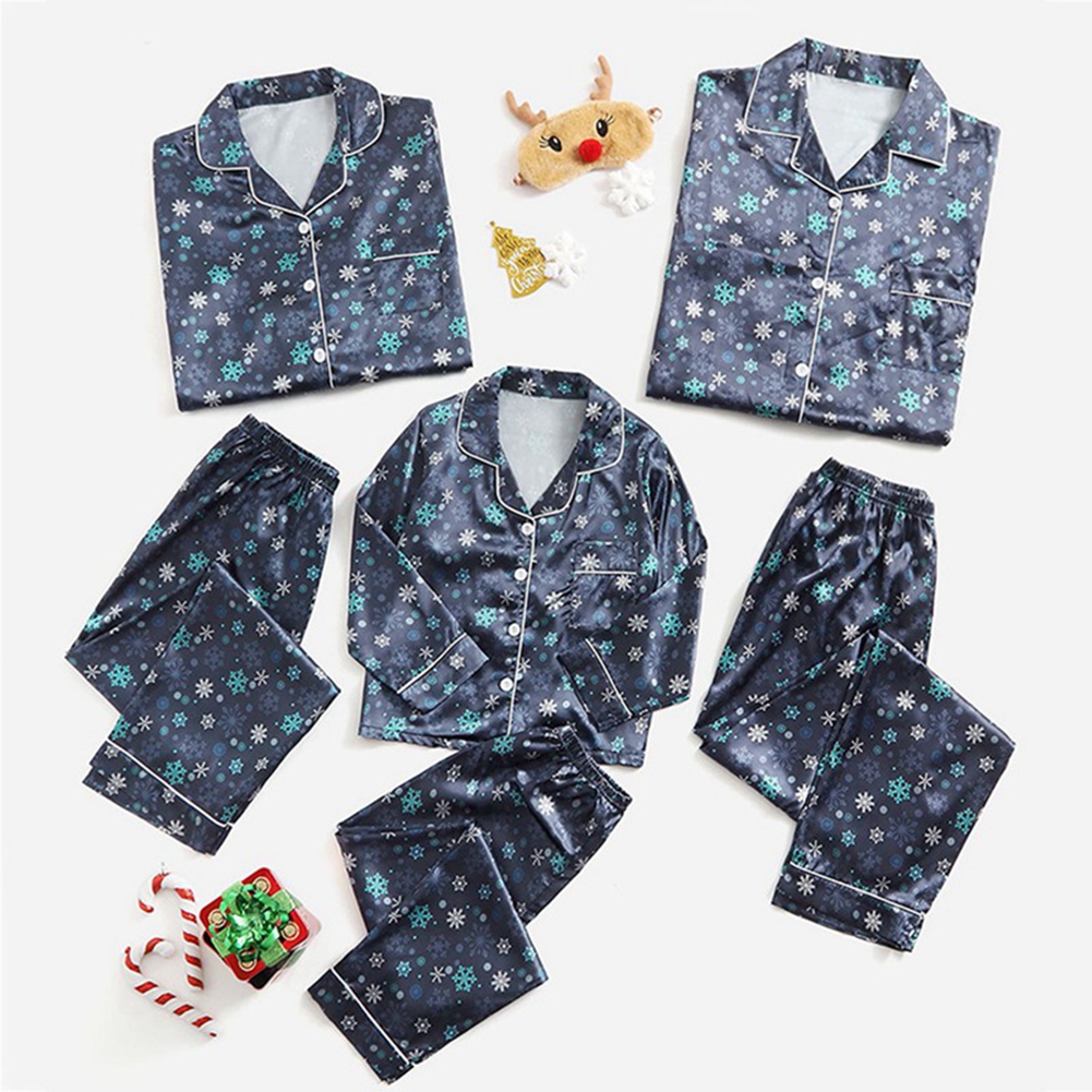 Baywell Christmas Satin Pajamas for Family, Xmas Snowflakes Family ...
