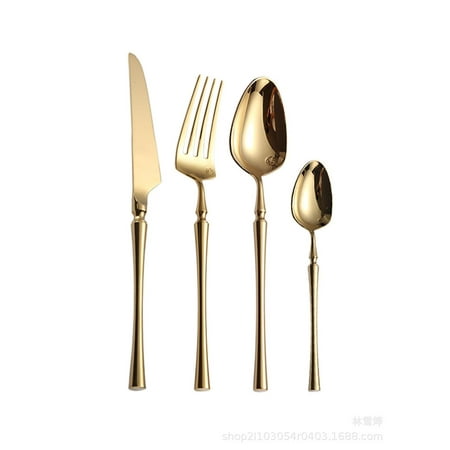 4-piece Tableware Set 304 Stainless Steel Steak Knife, Fork, Spoon, Western Tableware, Soup ...