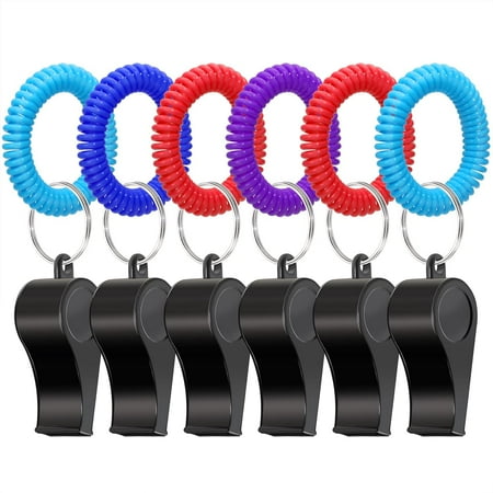 SHTUUYINGG Sport Whistle with Bracelet 6Pcs Loud Clear Plastic Whistles ...