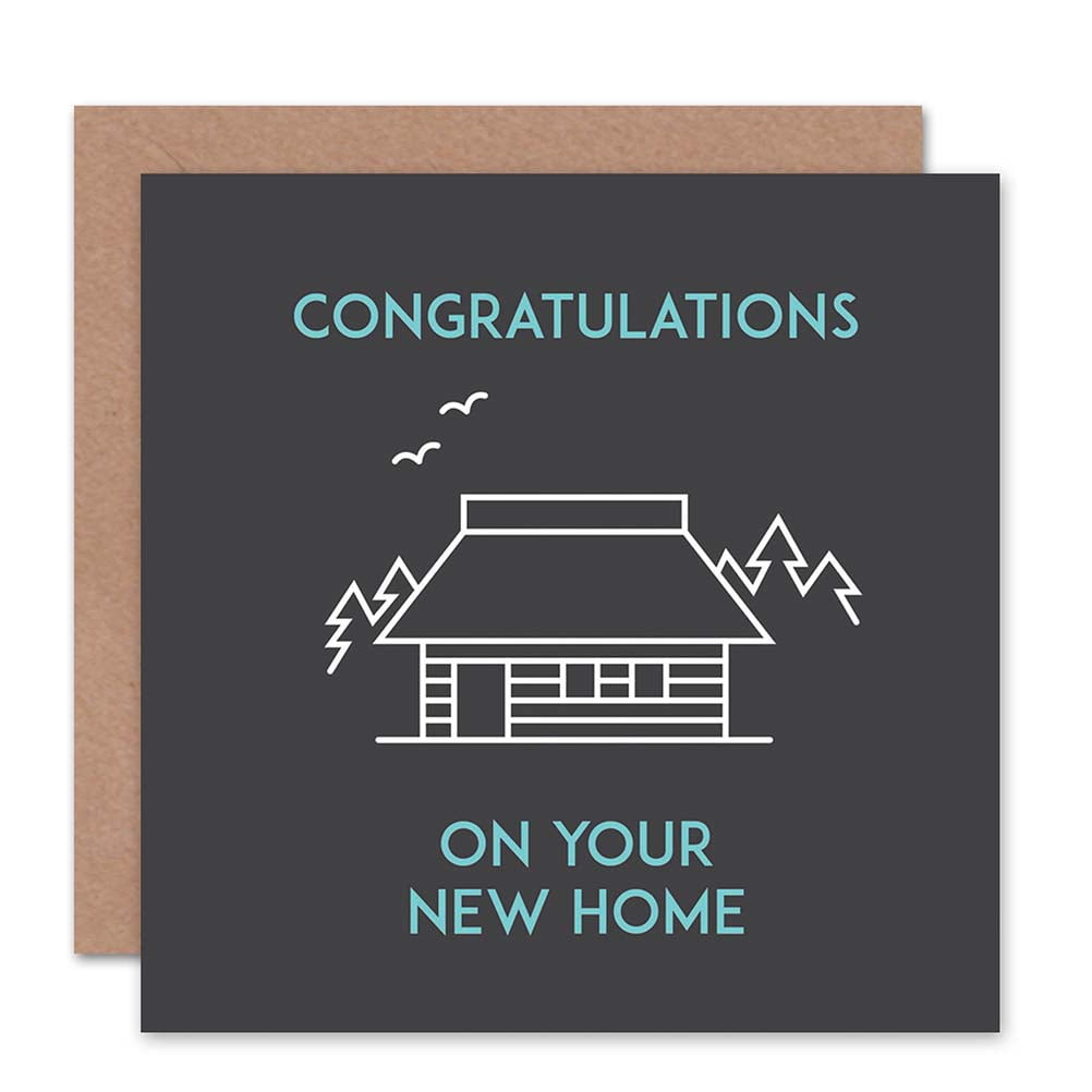 Home Congratulations Outline Greetings Card Plus Envelope Blank inside ...