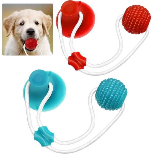 2 Pieces Suction Cup Toy for Dogs, Pet Molar Bite Toy Multifunction ...
