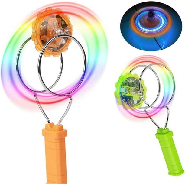 Spinning Top Gyro Wheel Hand Operated Magical Glittering Spinning Top ...