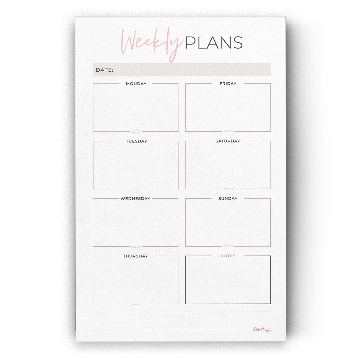 Dashleigh Blush Weekly Plans Notepads, 5.5 x 8.5 - Walmart.com