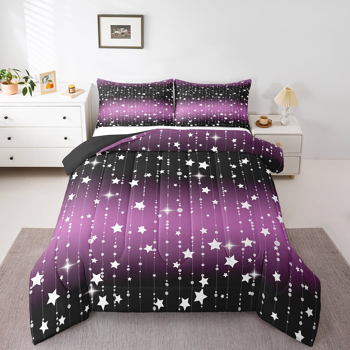Click here for Yst Kids Space Star Glitter Comforter Set  Ombre B... prices