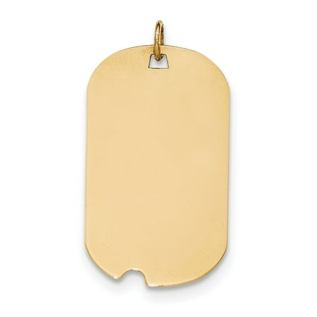 14k Plain .027 Gauge Engraveable Dog Tag with Notch Disc Charm ...