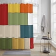 Abstract Geometric Shower Curtain for Bathroom, Colorful Color Block ...