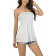 Women Tube Top Skirt Sleeveless Backless Elastic Bandeau T Shirt