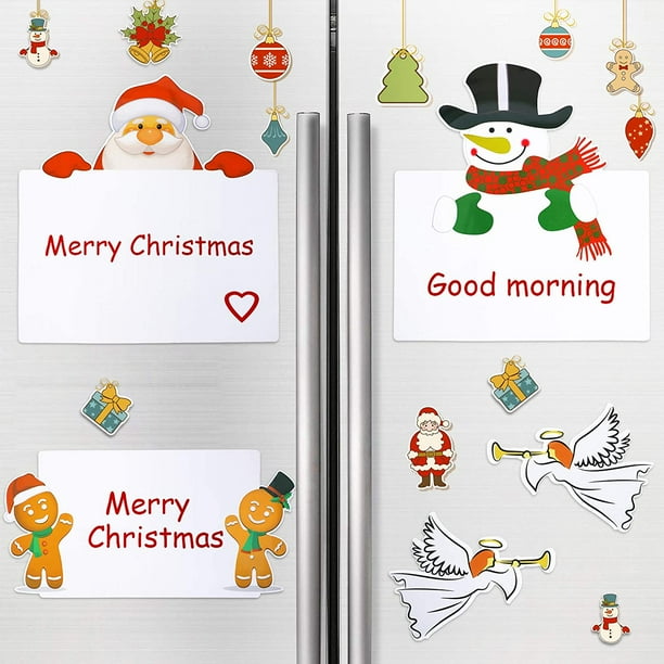 5 Pieces Christmas Magnetic Dry Erase Fridge White Board Sheet Snowman ...