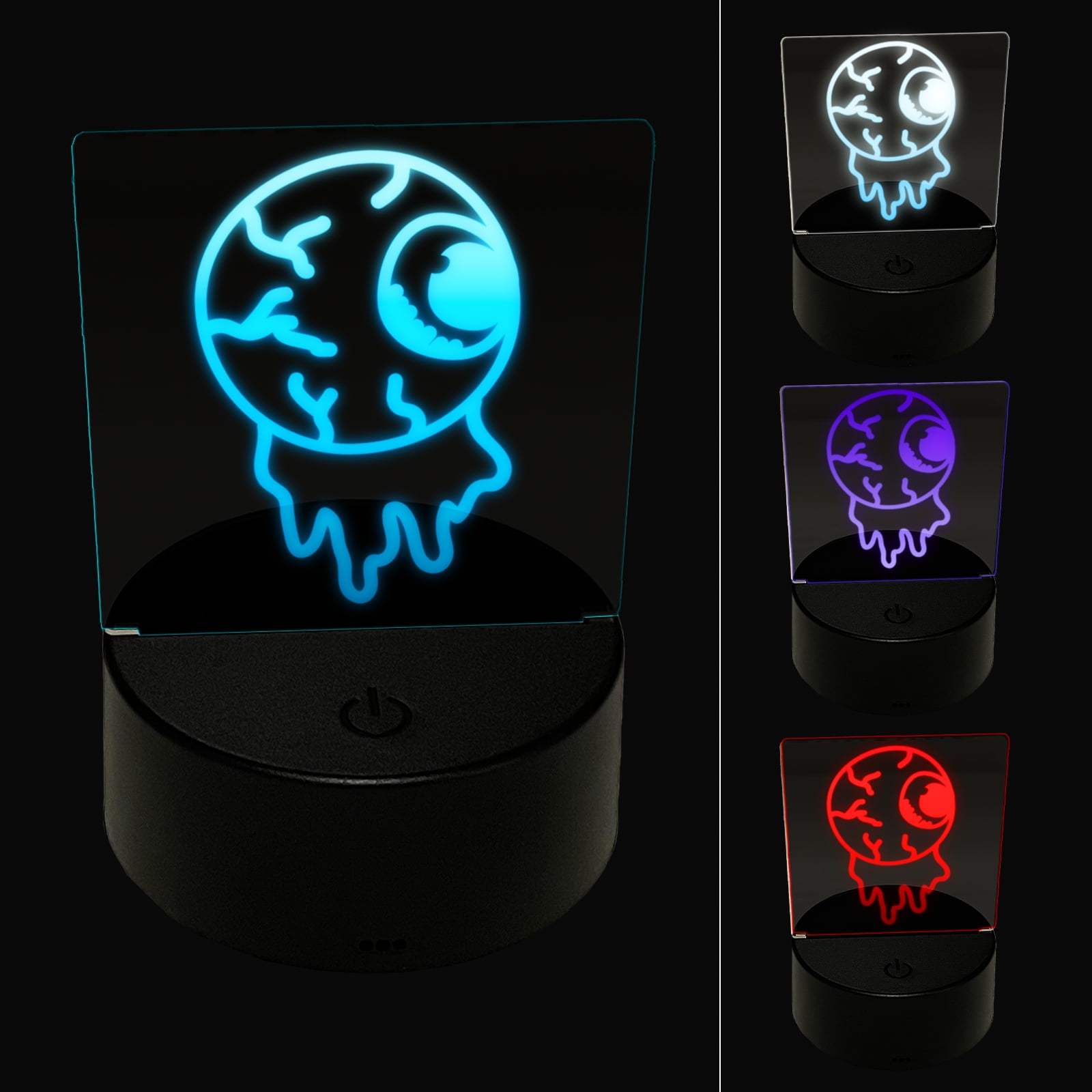 Oozing Eyeball Halloween LED Night Light Sign 3D Illusion Desk ...