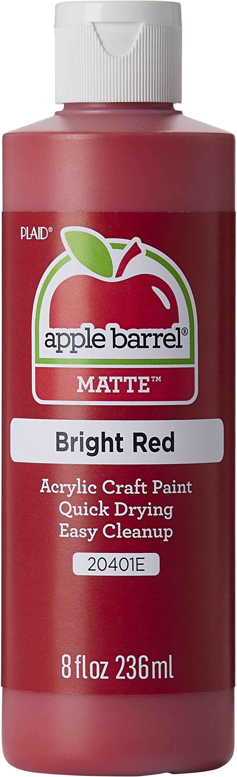Apple Barrel Acrylic Craft Paint, Matte Finish, Bright Red, 8 fl oz ...