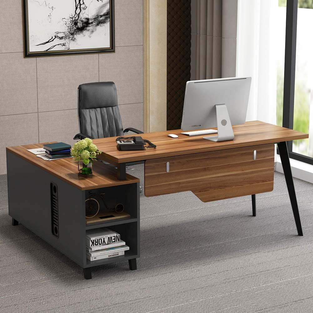 Buy TribeSigns L-Shaped Desk, Large Executive Office Desk Computer ... Buy TribeSigns L-Shaped Desk, Large Executive Office Desk Computer ...