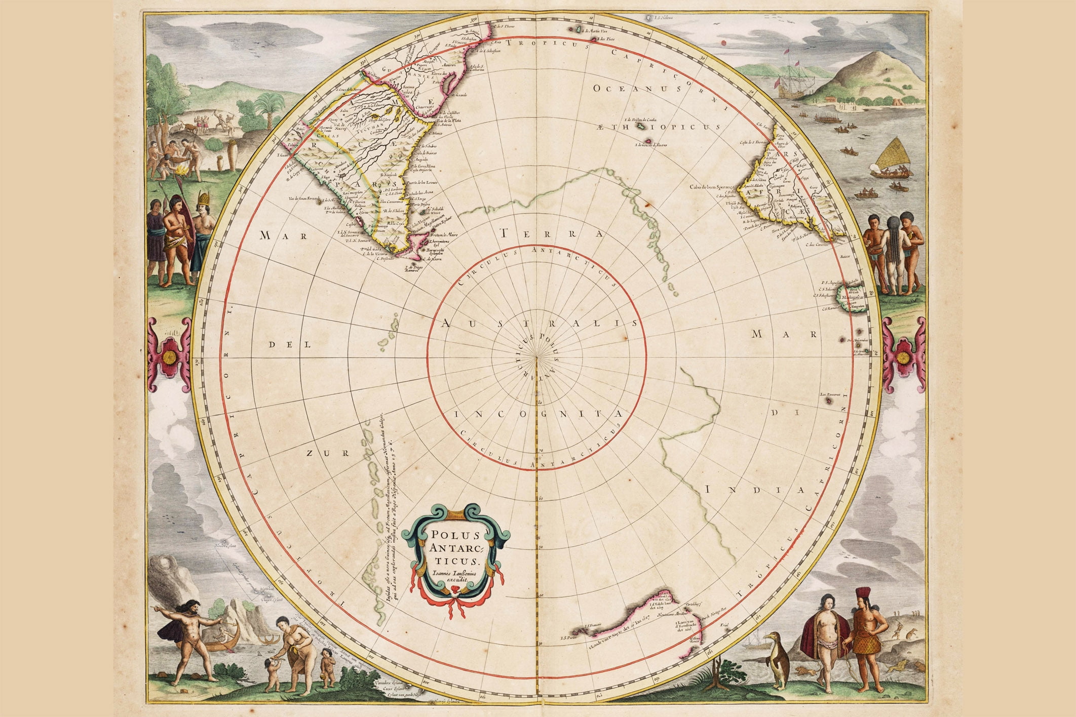 24x36 gallery poster, map of Antarctica labelled as Terra Australis ...