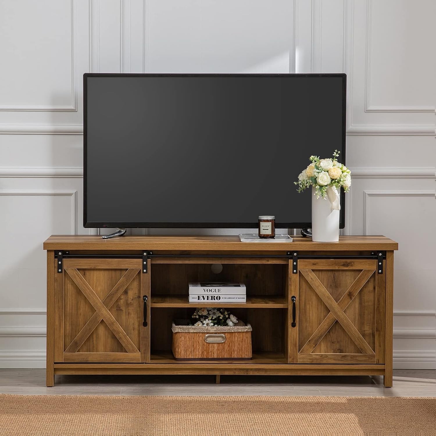 Click here for Gazhome Farmhouse Tv Stand For Tvs Up To 65  With... prices