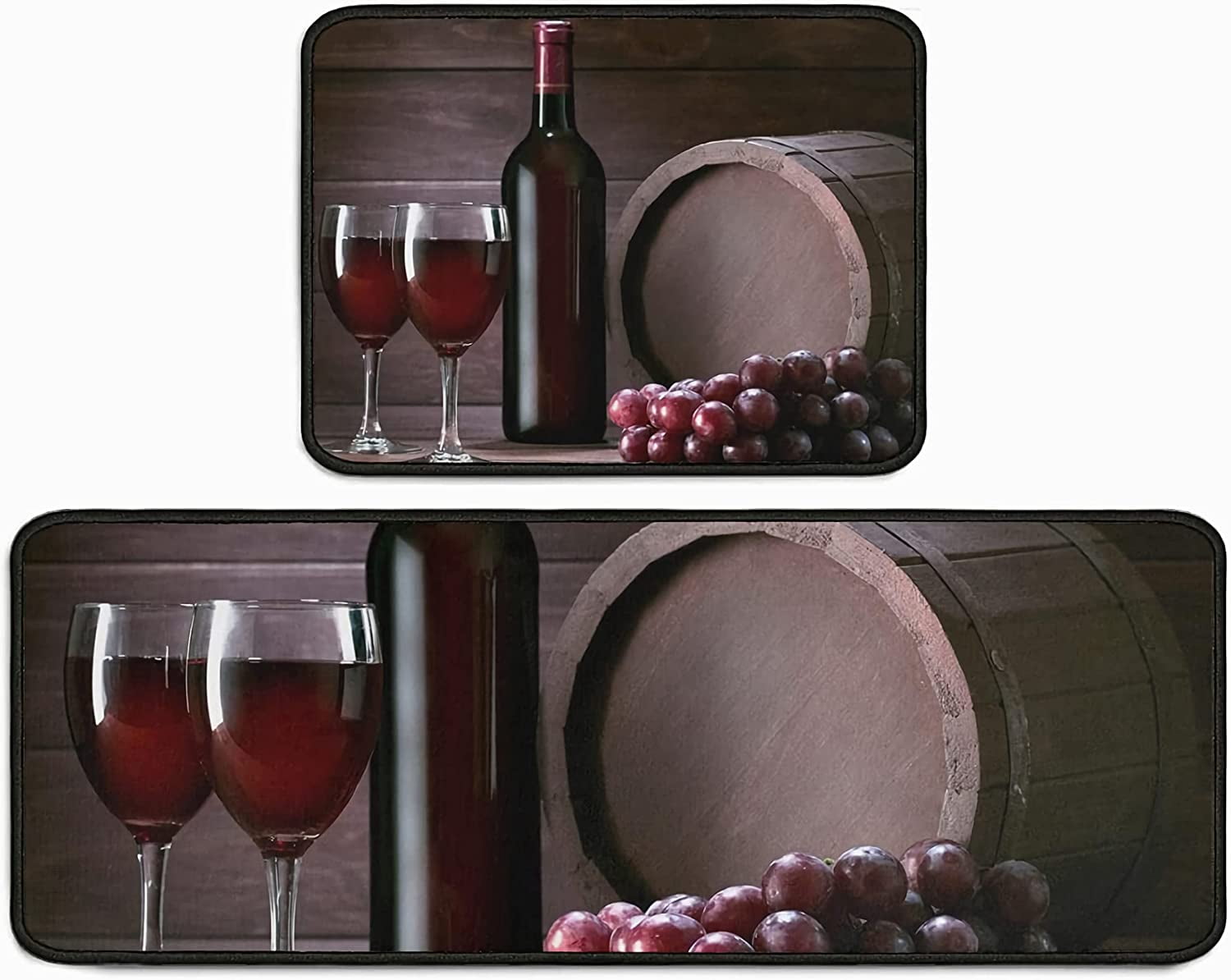 2 Pieces 3D Wine Decor Themed Kitchen Mats and Rug Set Kitchen Mat ...