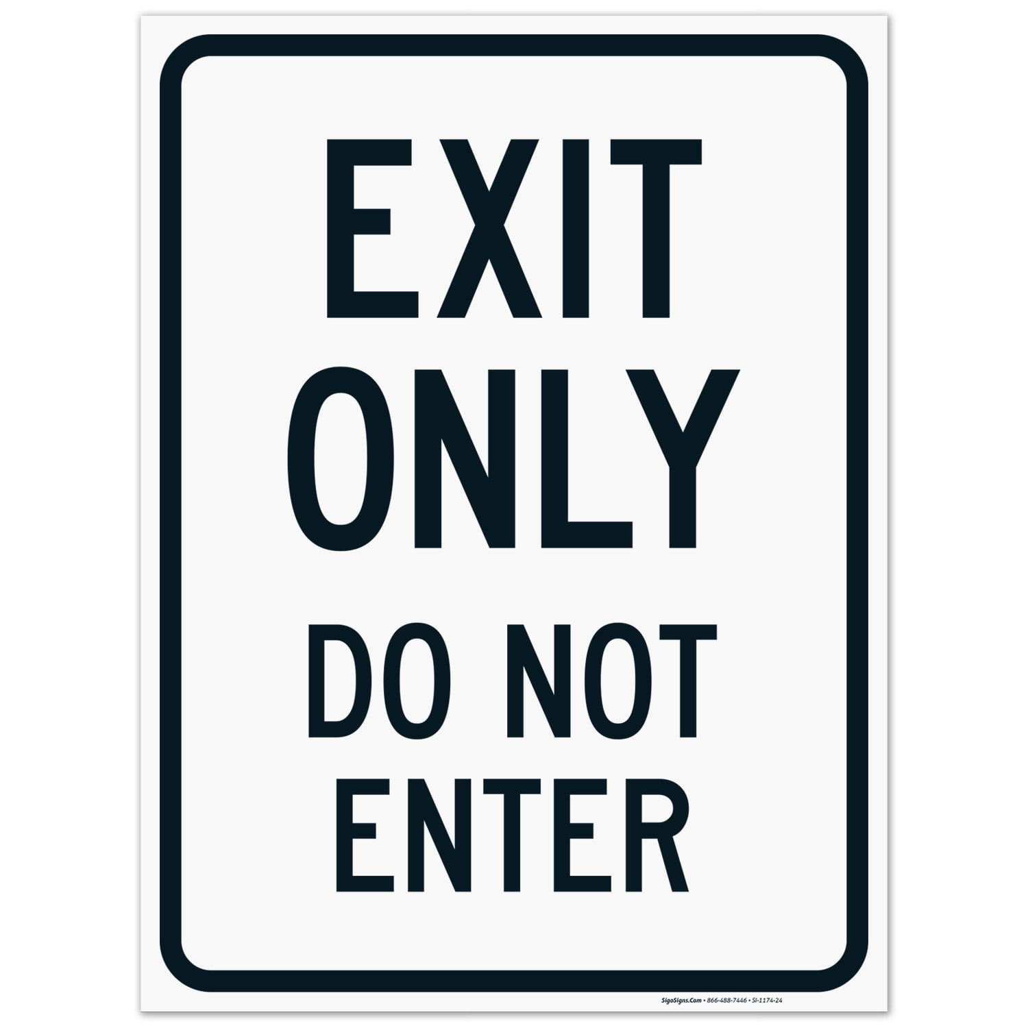 Exit Only Do Not Enter Sign, 18x24 Corrugated Plastic - Walmart.com