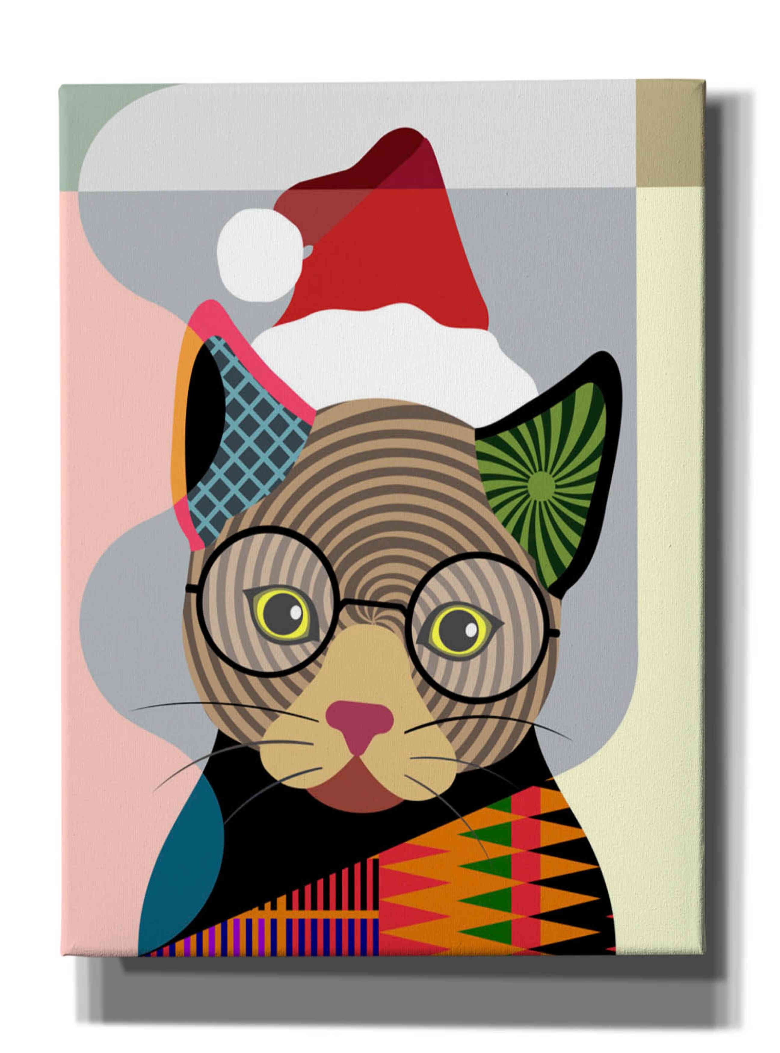 Epic Graffiti 'Santa Kitty' by Lanre Adefioyue, Canvas Wall Art, 40"x54 ...