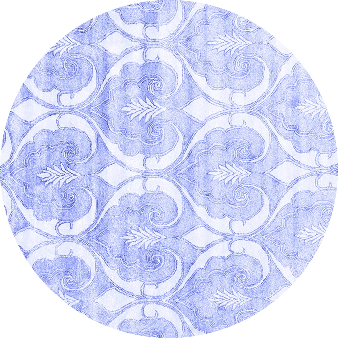 Ahgly Company Indoor Round Abstract Blue Contemporary Area Rugs, 8 ...