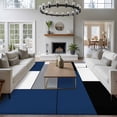 Blue Gray Large Area Rugs 8x10 ft Abstract Color Block Geometric Modern ...