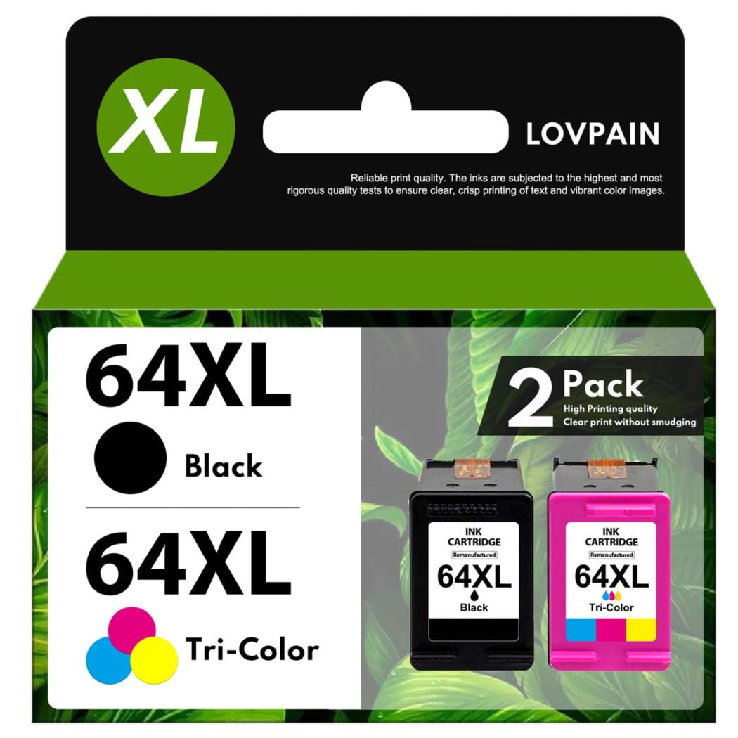 64xl 2 Pack Ink Cartridge Black Tri Color Replacement For Hp Envy Photo