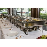 Tiger Chef 8 Quart Full Size Stainless Steel Chafer and 3 1/3rd Size ...