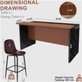 63 Inch LED Kitchen Island with Marble Top & 2 Bar Stools, Modern Grill ...