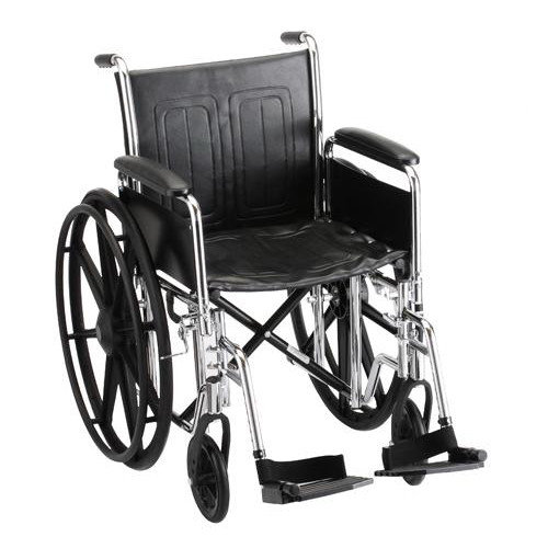 Steel Standard Wheelchair Seat Size: 16" W, Arm Type: Fixed Arms, Front ...
