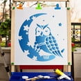 1pc PET Plastic Drawing Painting Stencils Templates Square White Owl ...