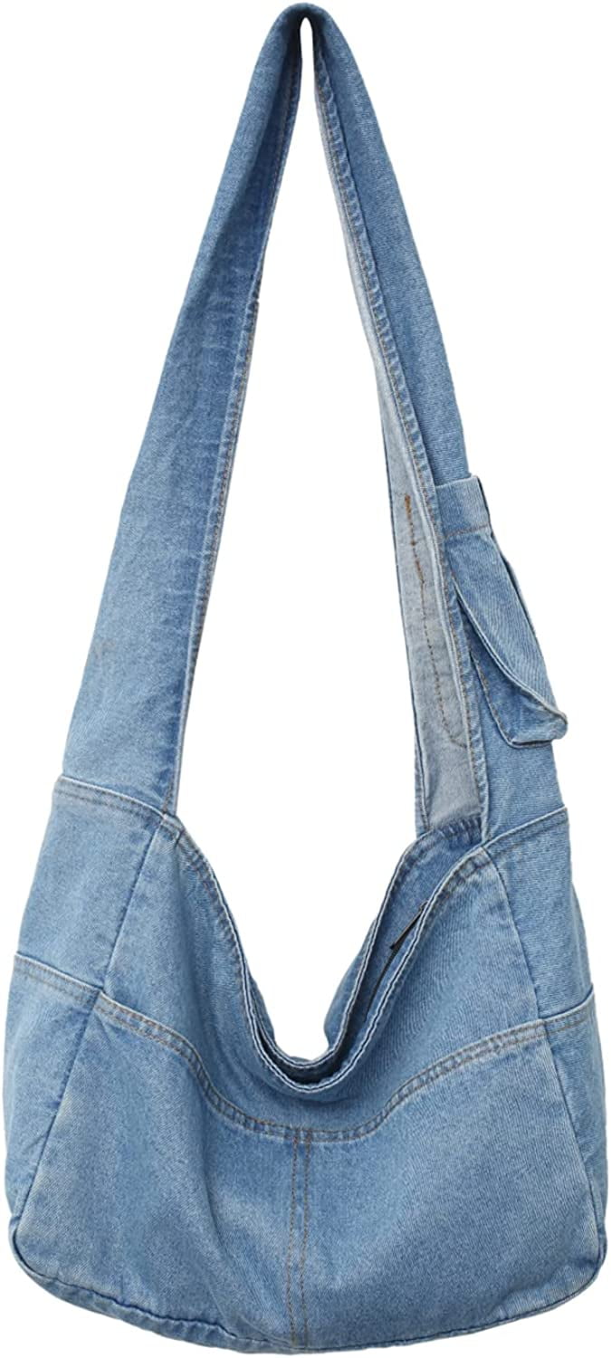 YOUI-GIFTS Denim Hobo Bags for Women Retro Jean Shoulder Bag Casual ...