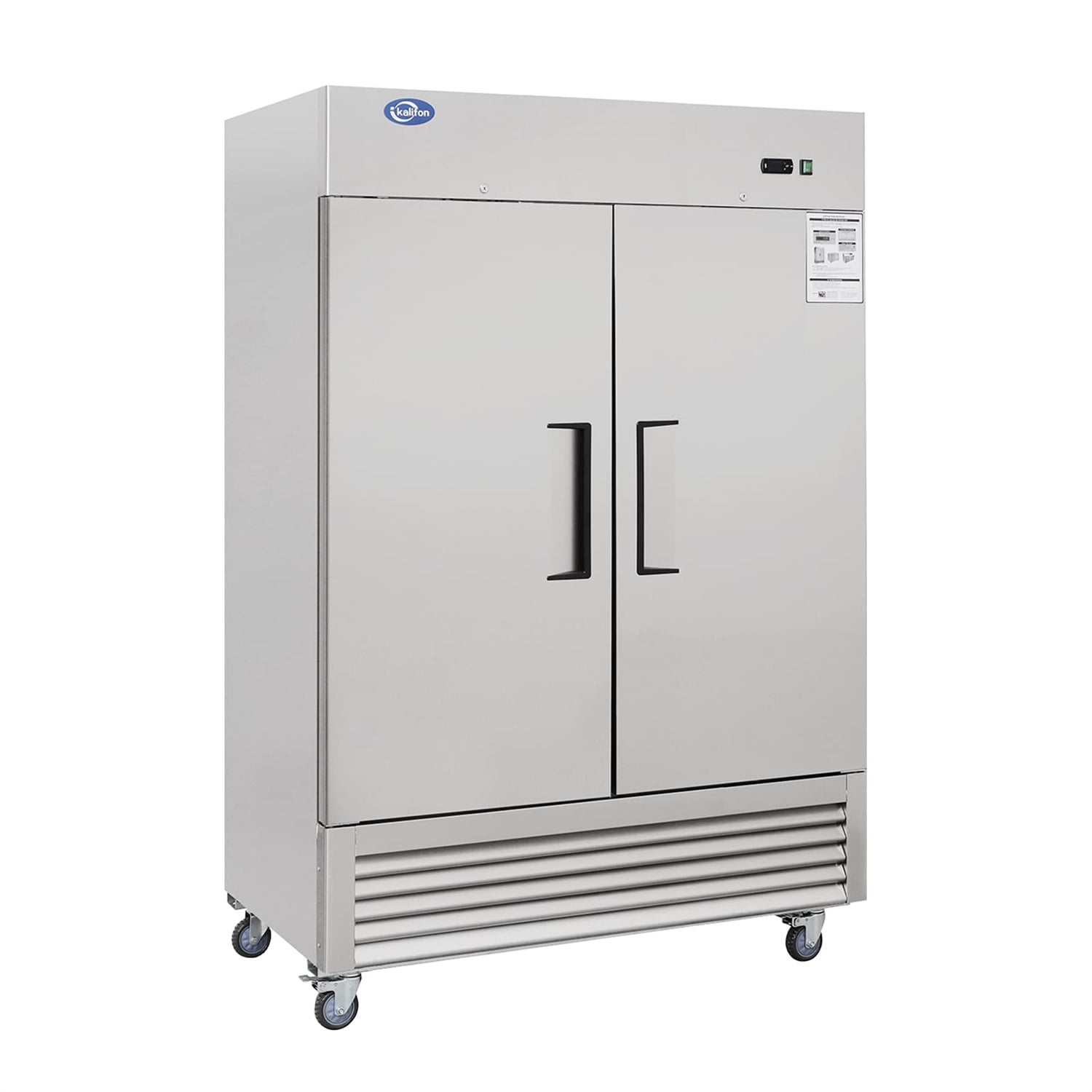 kalifon 54" Commercial Freezer with 2 Solid Door, 49 cu.ft Stainless ...